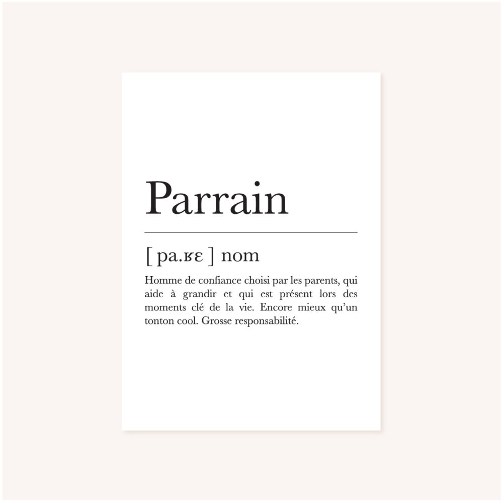 Affiche cadeau parrain | Le Comptoir du Bonheur