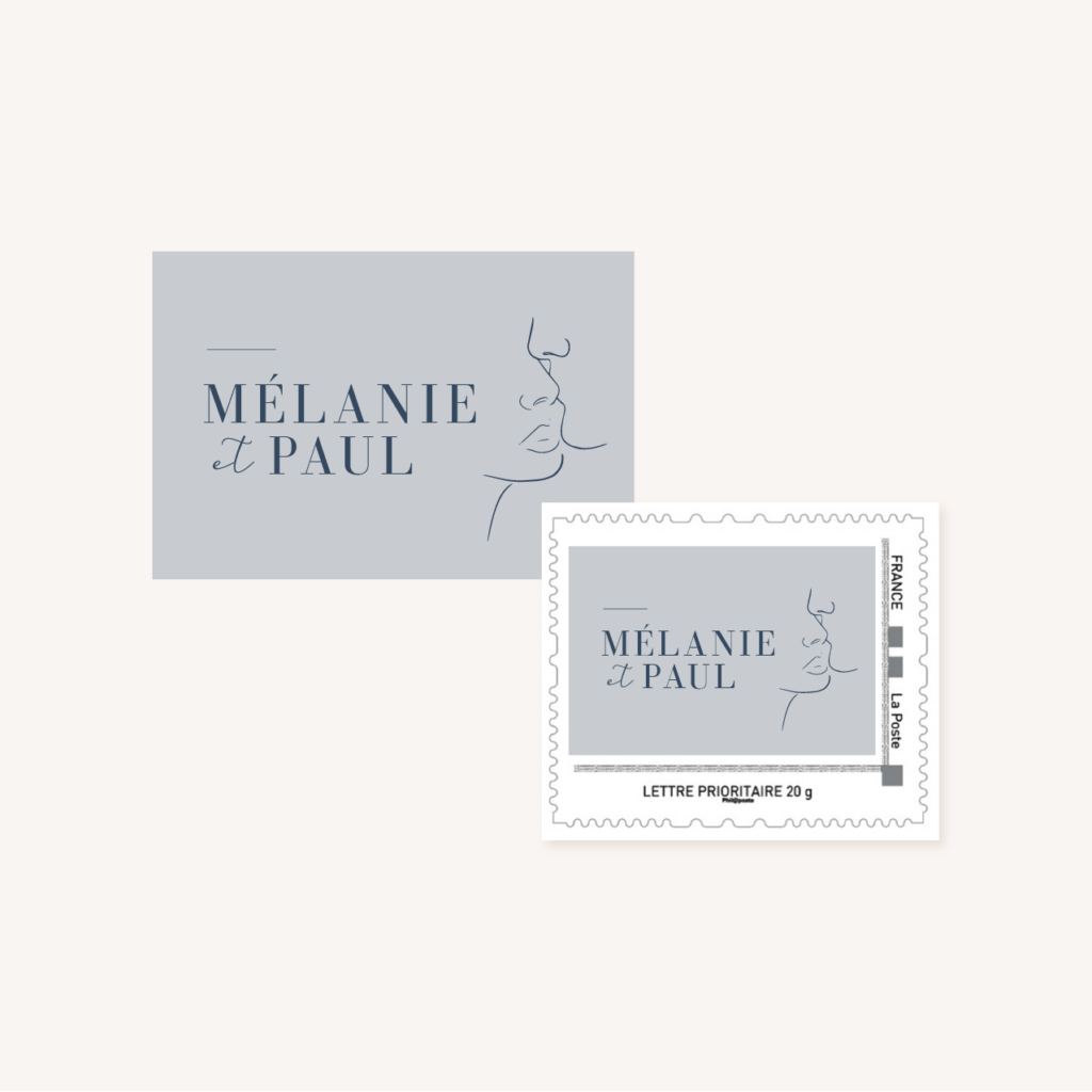 Timbre personnalisé One line art - Le Comptoir du Bonheur