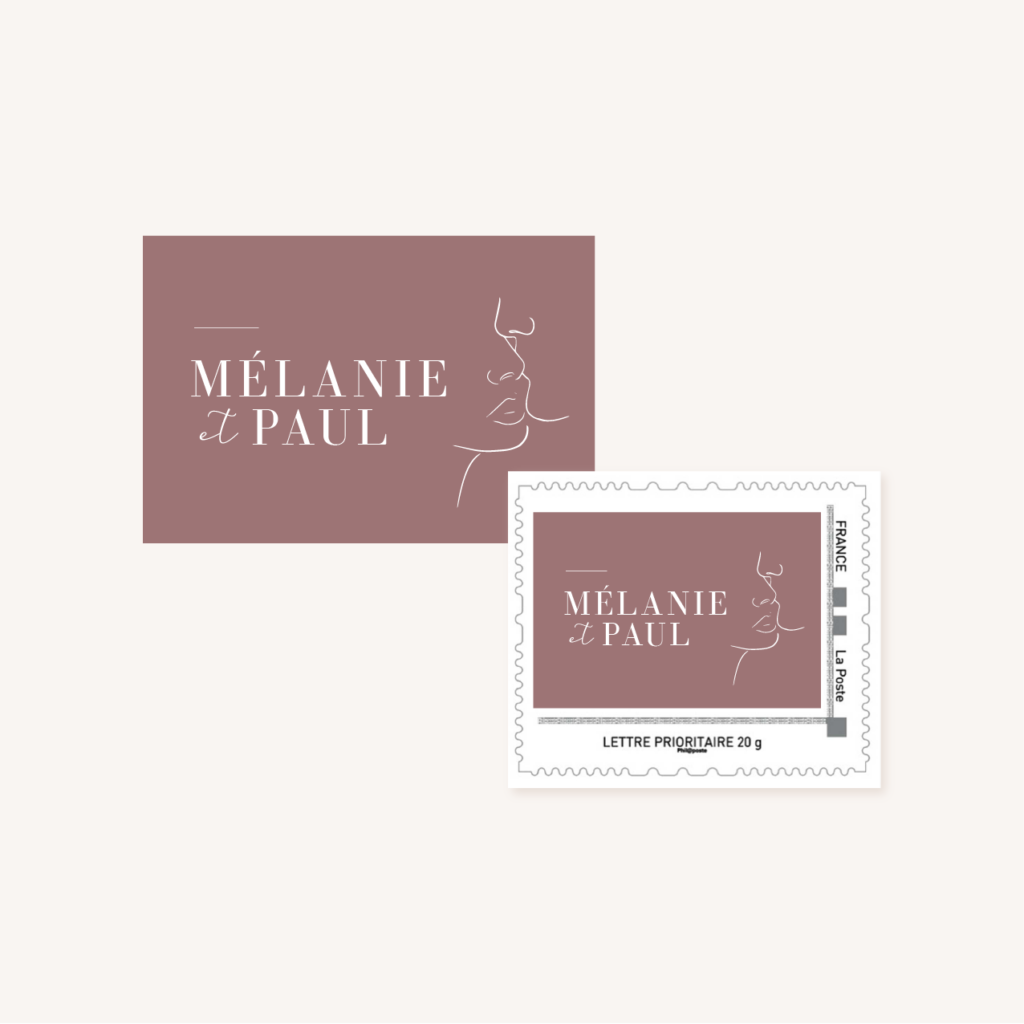 Timbre personnalisé One line art - Le Comptoir du Bonheur