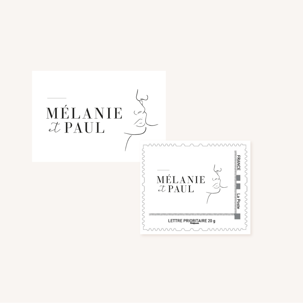 Timbre personnalisé One line art - Le Comptoir du Bonheur