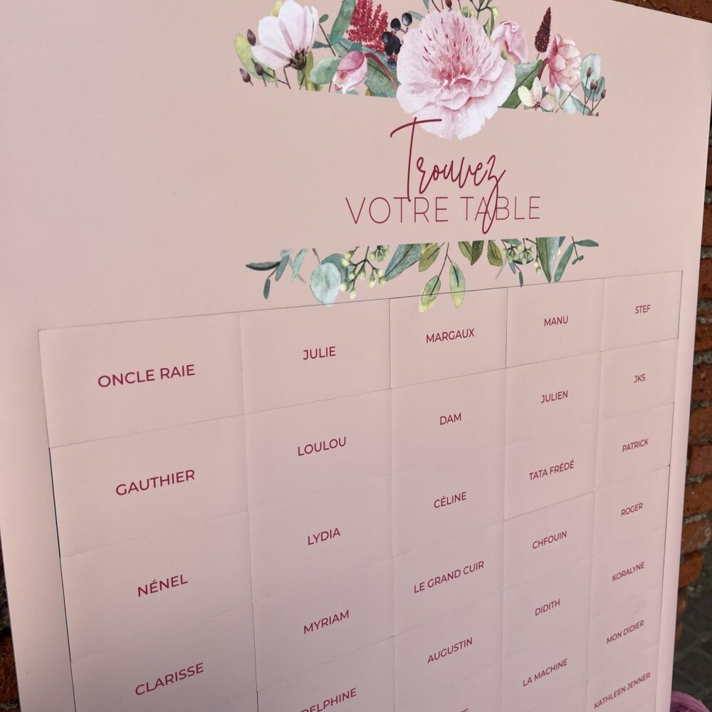 Plan de table magnétique - Le Comptoir du Bonheur